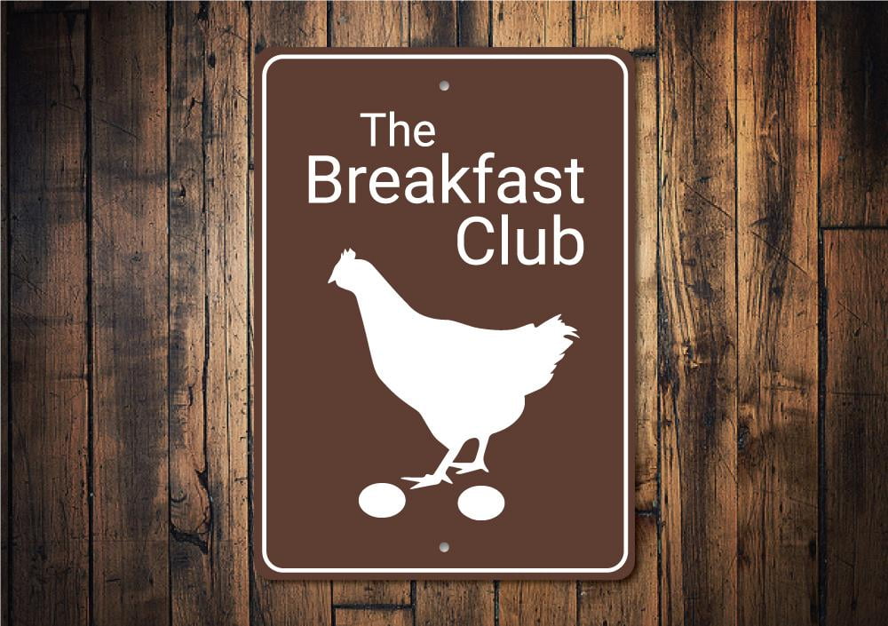 Breakfast Club Chicken Coop Novelty Sign, Metal Wall Decor - 10x14 ...