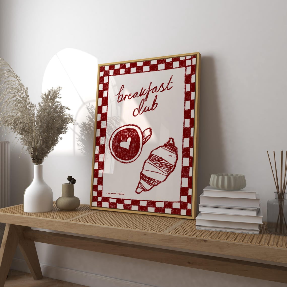 Breakfast Club Food Art Print, Retro Kitchen Wall Decor, Mid Century ...