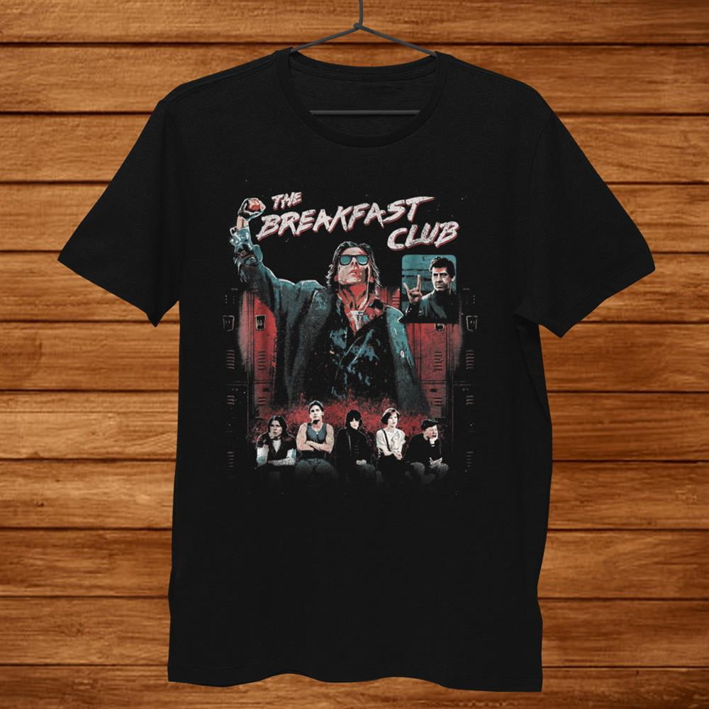 Breakfast Club Group Shot Painted Distressed Shirt Gift Black Unisex T ...