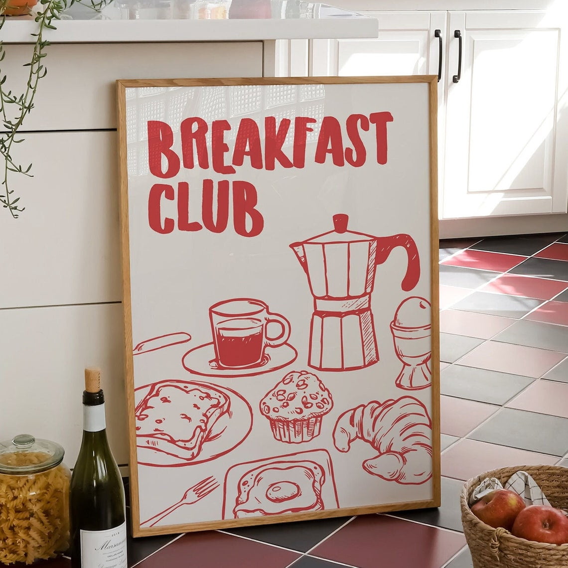 Breakfast Club Print, , Retro Dinning Room Wall Art, Modern Kitchen ...
