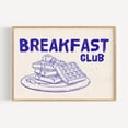 Breakfast Club Waffle Art Print: Retro Blue Brunch Decor UNFRAMED PAPER ...