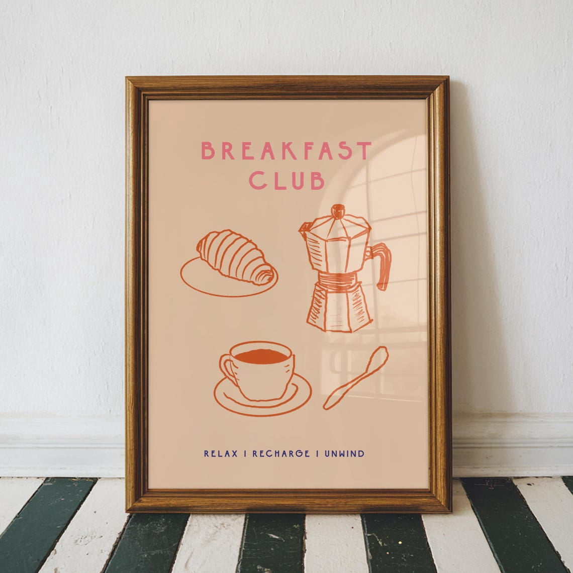 Breakfast Club or Kitchen Coffee Art Cozy Foodie s, Unframed Canvas ...