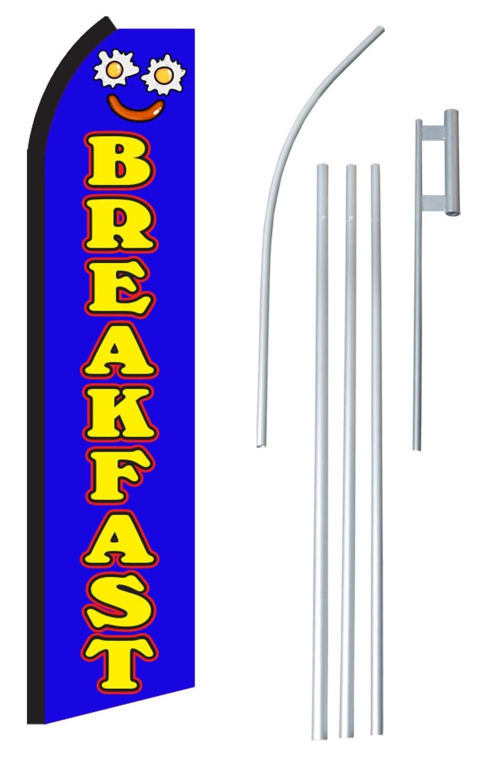- "Breakfast" Complete Flag Kit - Includes 12' Swooper Business Flag ...