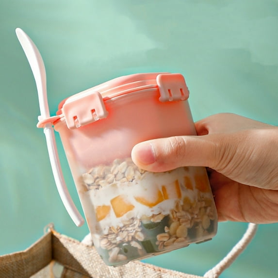 Breakfast Container, Meal Prep Cup, Portable Yogurt Oatmeal Cup with ...