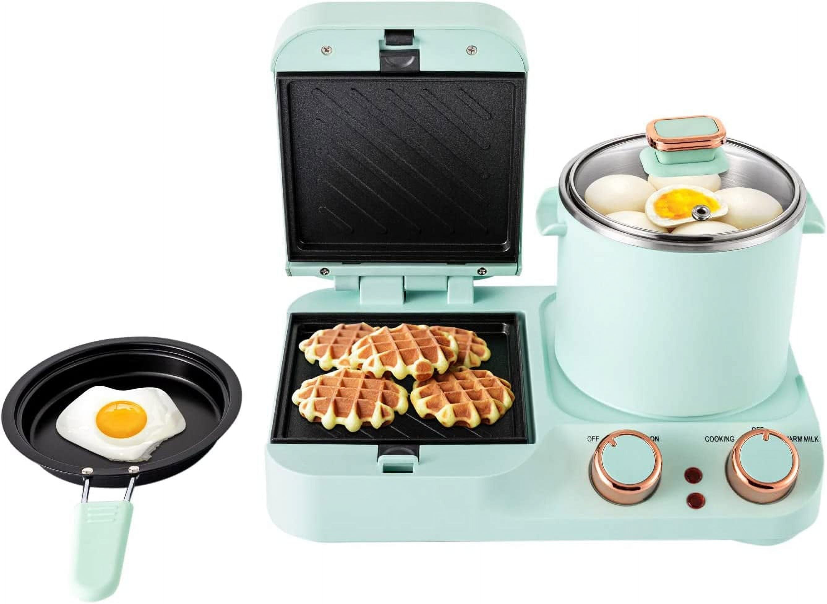 Breakfast Counter, 3 in 1 Nonstick Electric Mini Toaster Bread ...