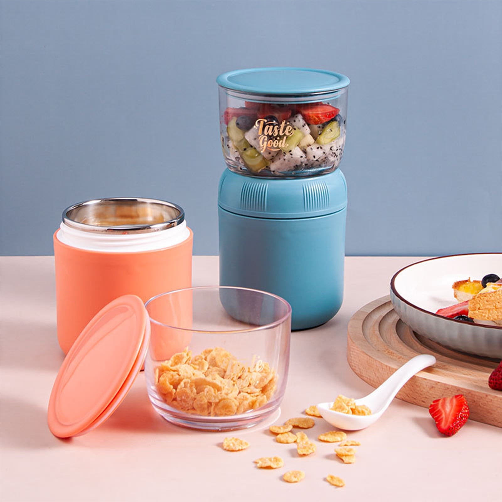Breakfast Cup Food Container - 304 Stainless Steel Insulated Thermos ...