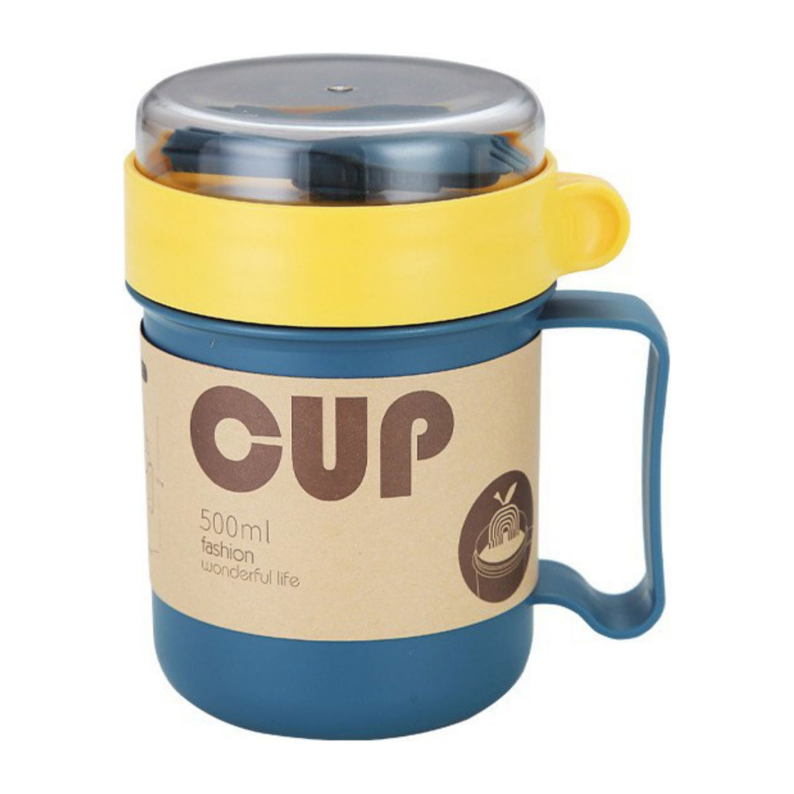 Breakfast Cup with Lids and Spoon, Insulated Food Food Flasks Microwave ...