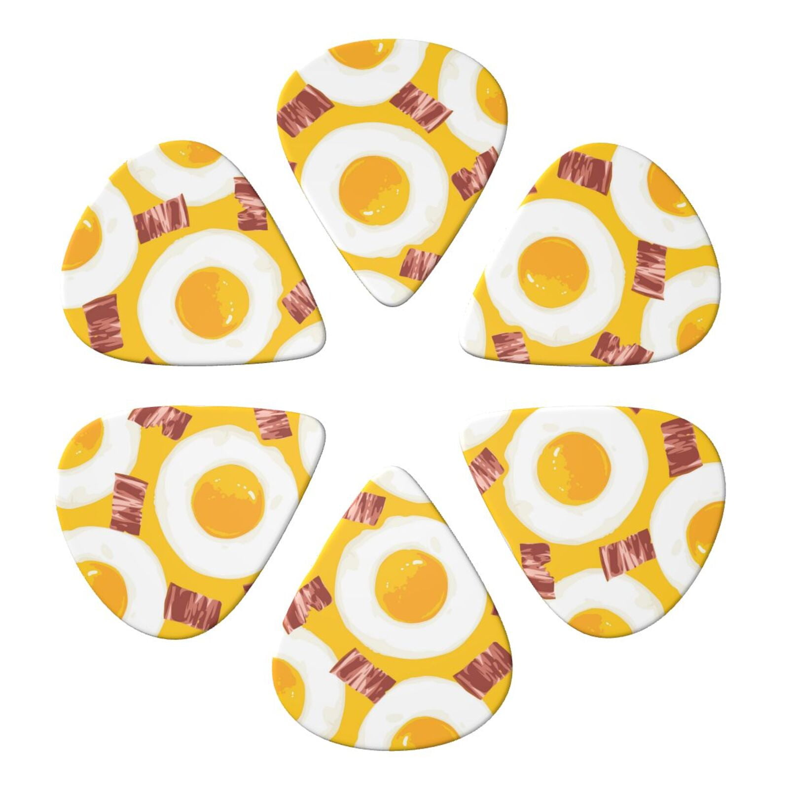 Breakfast Eggs Bacon Cute Guitar Pick 6 Pack for Bass Acoustic Electric ...