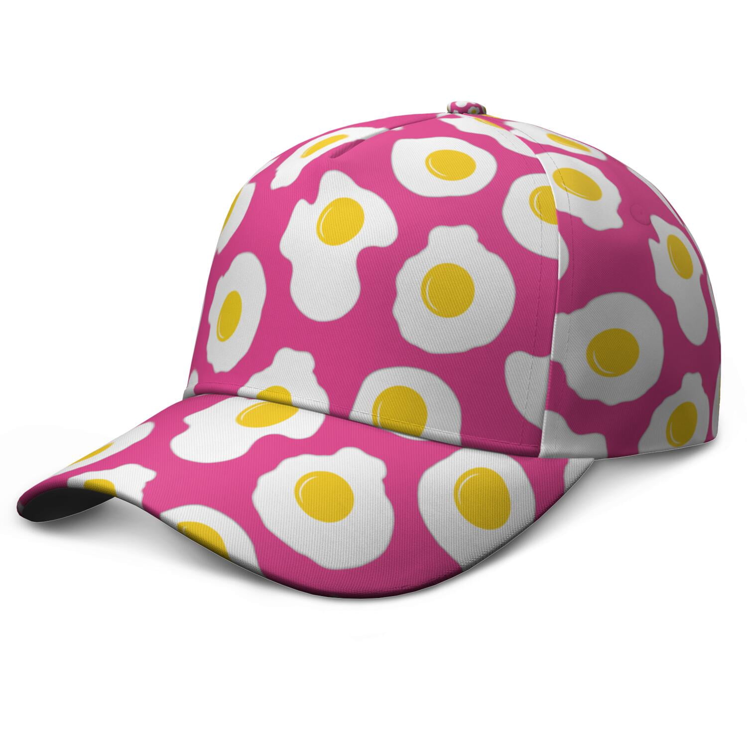 Breakfast & Eggshell Design Snapback Hat - Lightweight Structured 6 ...