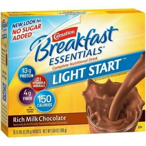 Carnation Instant Breakfast Essentials, Light Start, Chocolate, Pack of ...