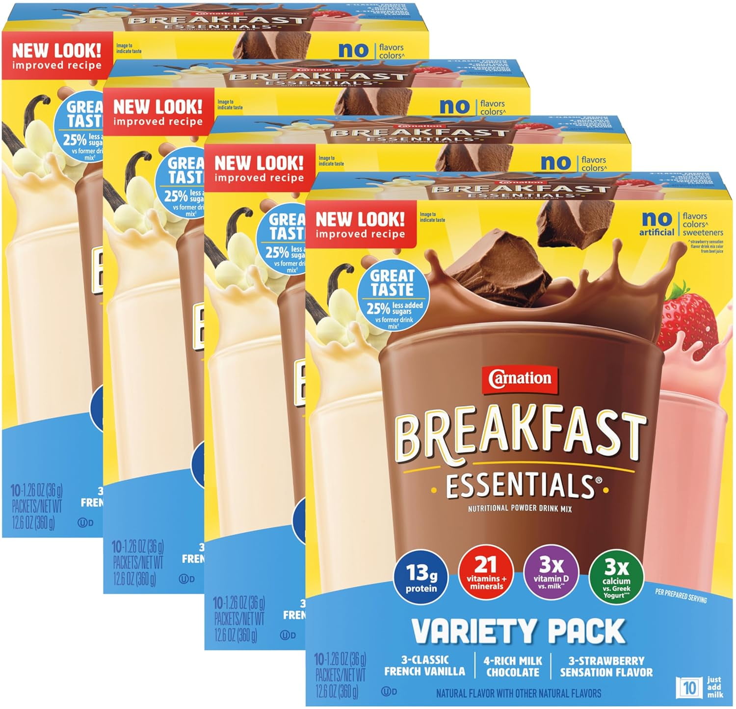 Breakfast Essentials Instant Complete Nutritional Drink, Variety Pack ...