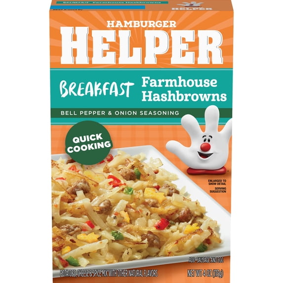 Helper Breakfast Farmhouse Hashbrowns, 4oz Box, Bell Pepper & Onion ...