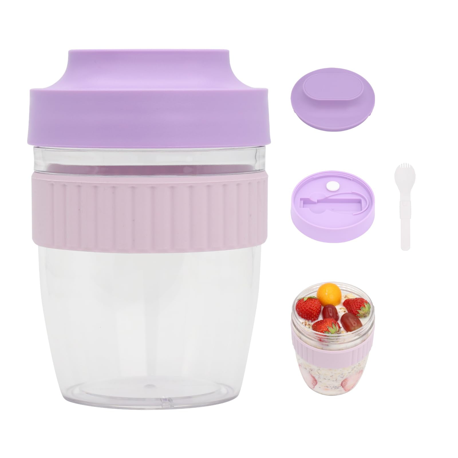 Breakfast On The Go Cups, Overnight Oats Containers With Lid And ...