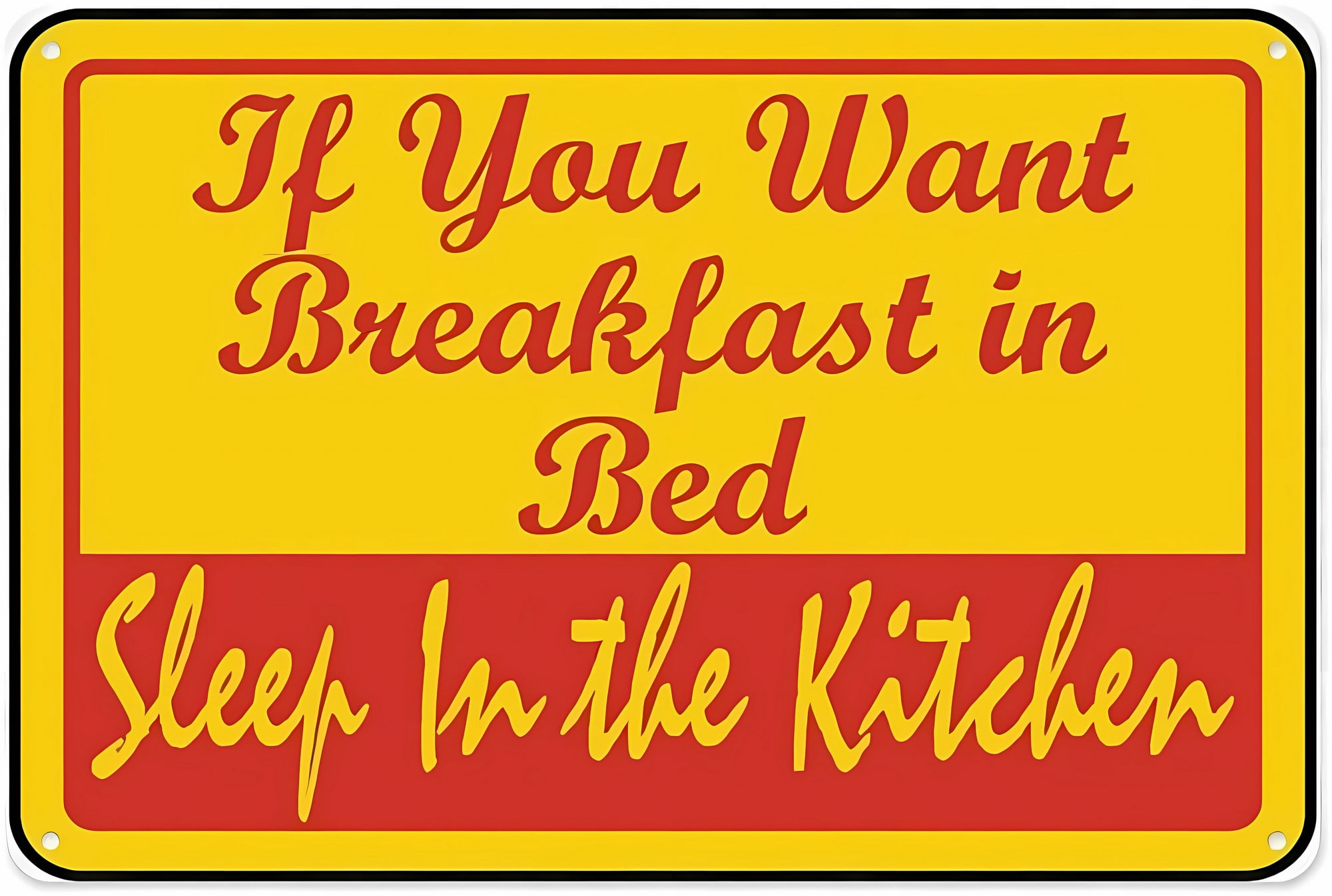 Breakfast In Bed Vintage Metal Sign - 12×8 Inches, Warning Wall Decor ...