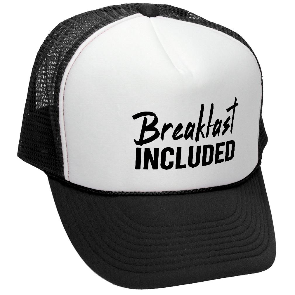 Breakfast Included - Retro Vintage Mesh Trucker Cap Hat, Black ...