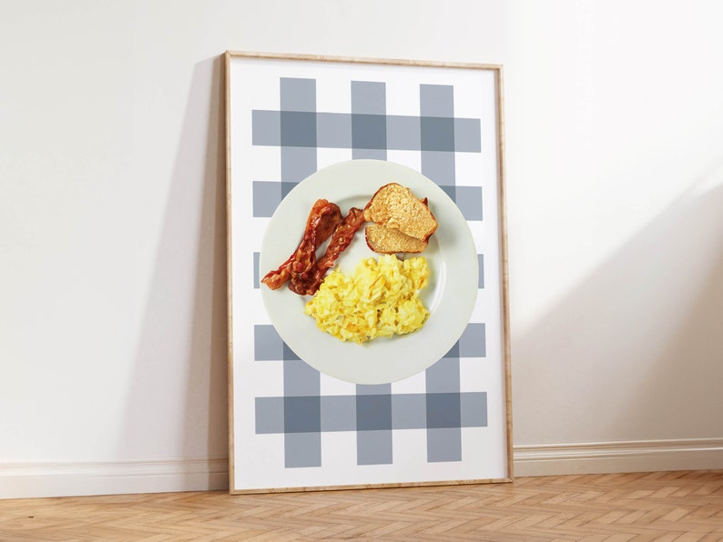 Breakfast Kitchen Wall Art - Bacon Eggs Toast Poster for Fun Dining ...