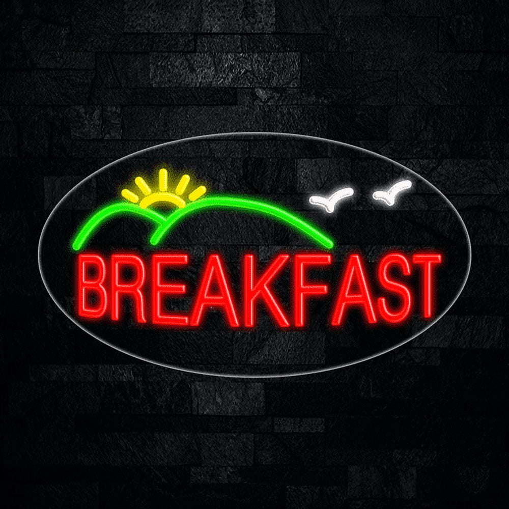 Breakfast LED Neon Sign 28"L x 16"H #34091 - Walmart.com