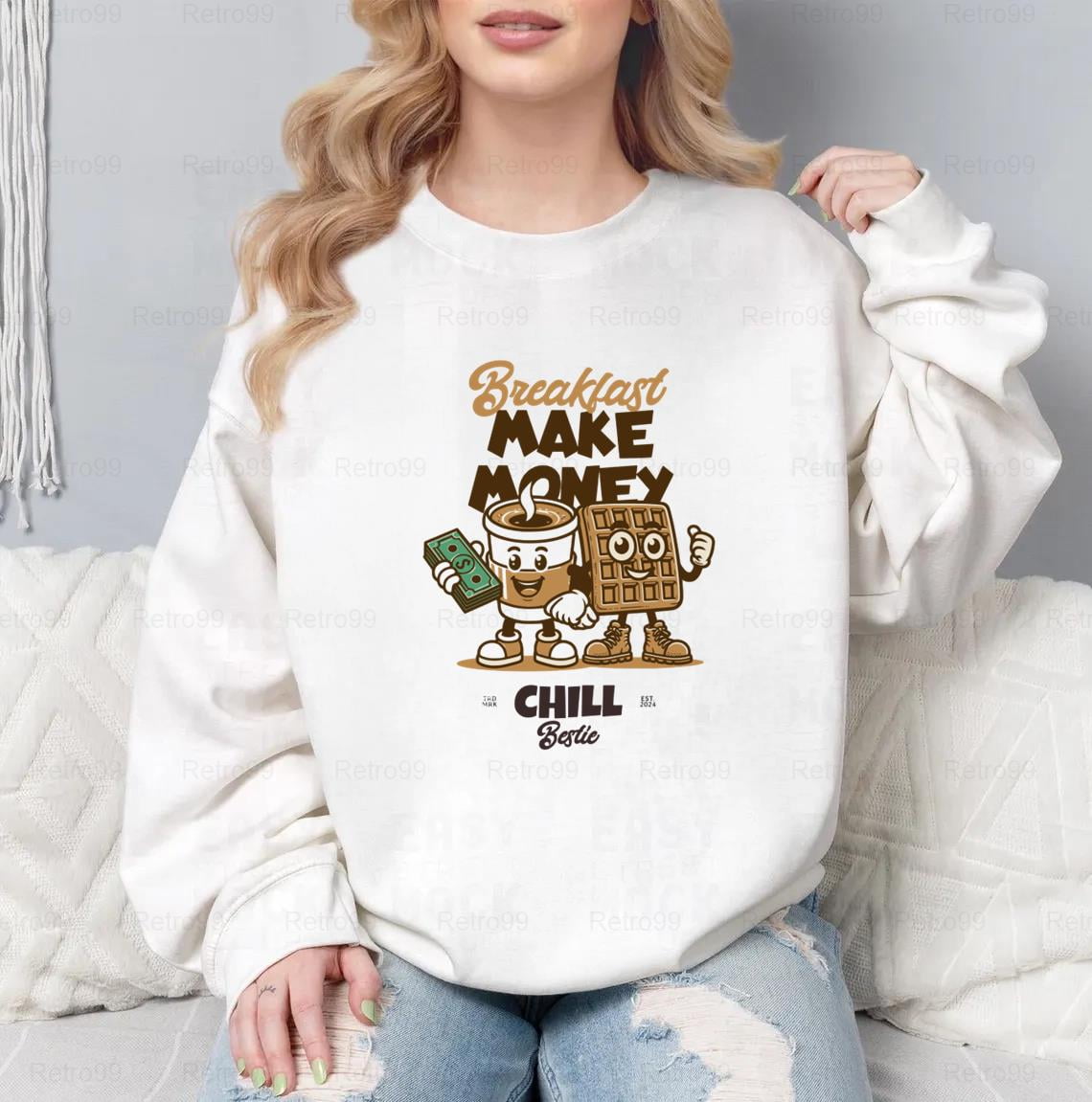 Breakfast Money T-shirt, Sweatshirt, Hoodie with Food and Hustle Style ...