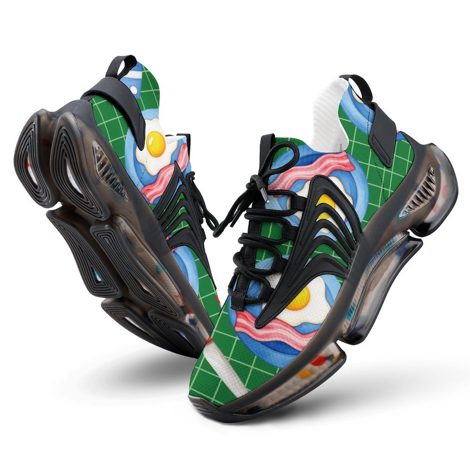Breakfast Pattern Eggs Bacon Mugs Walking Shoes for Men Woman ...