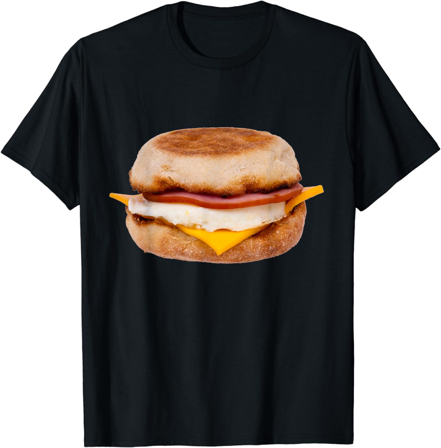 Breakfast Sandwich T-Shirt Ham Egg and Cheese on a English Muffin ...