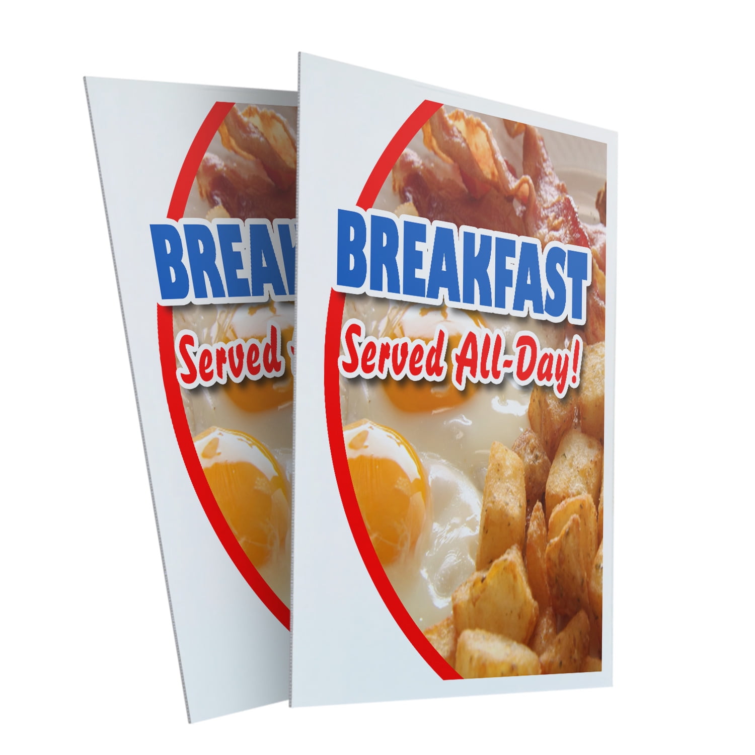 Breakfast Served All Day (2-PACK) 24" x 36" Plastic Signs | Sign Insert ...