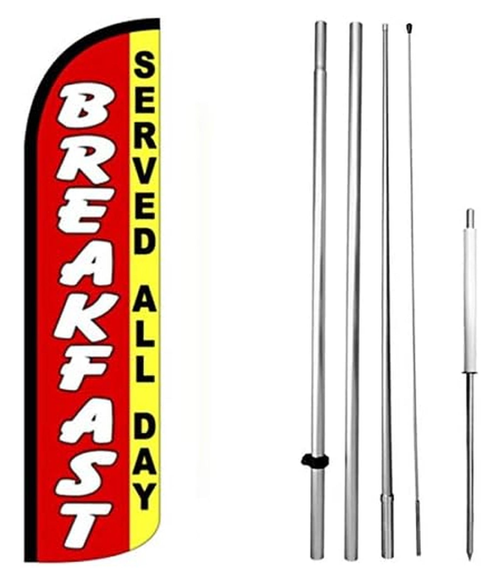 Breakfast Served All Day - Windless Swooper Flag Banner Sign Kit rz-h ...