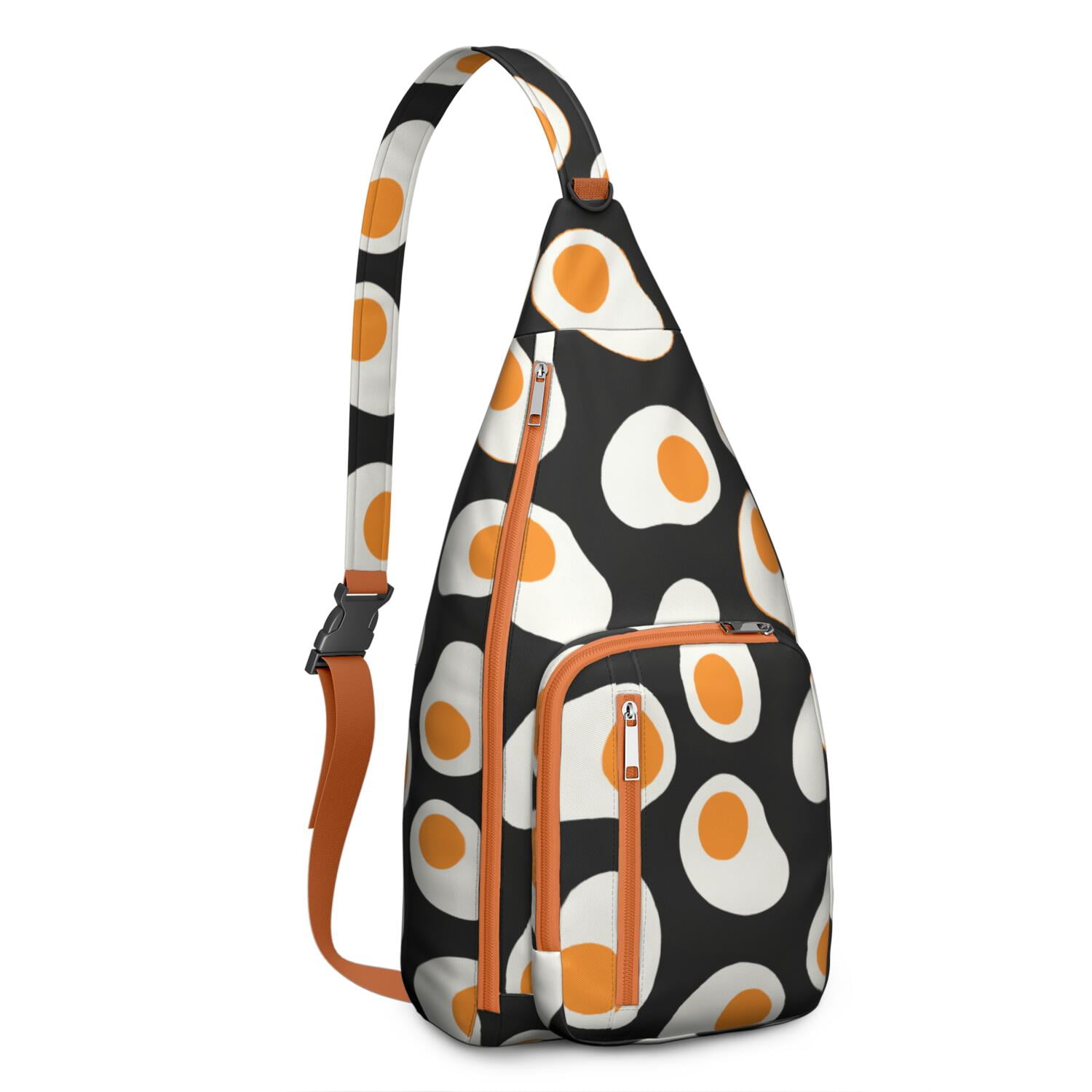 Breakfast Sling Backpack – Funny Fried Egg & Bacon Print Crossbody Bag ...