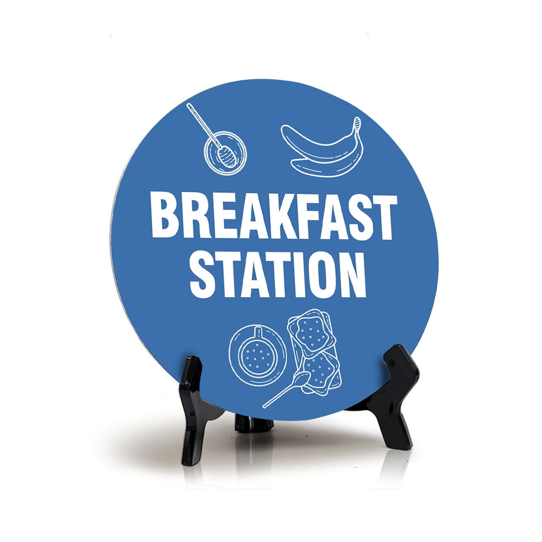 Breakfast Station Circle Table Sign with Acrylic Stand (5x5") | Public ...