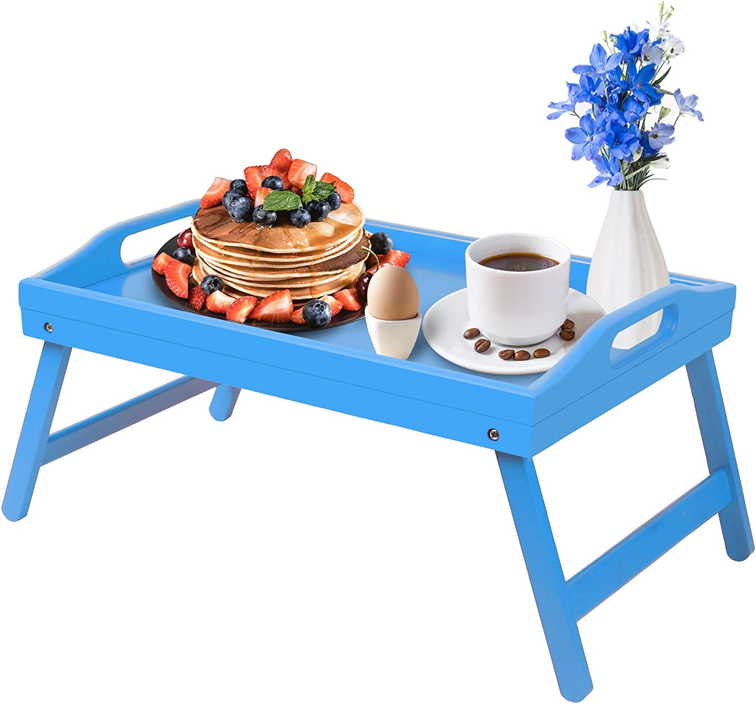 Breakfast Tray Folding Legs with Handles Kids Bed Tray Table for Sofa Eating,Drawing,Platters ...