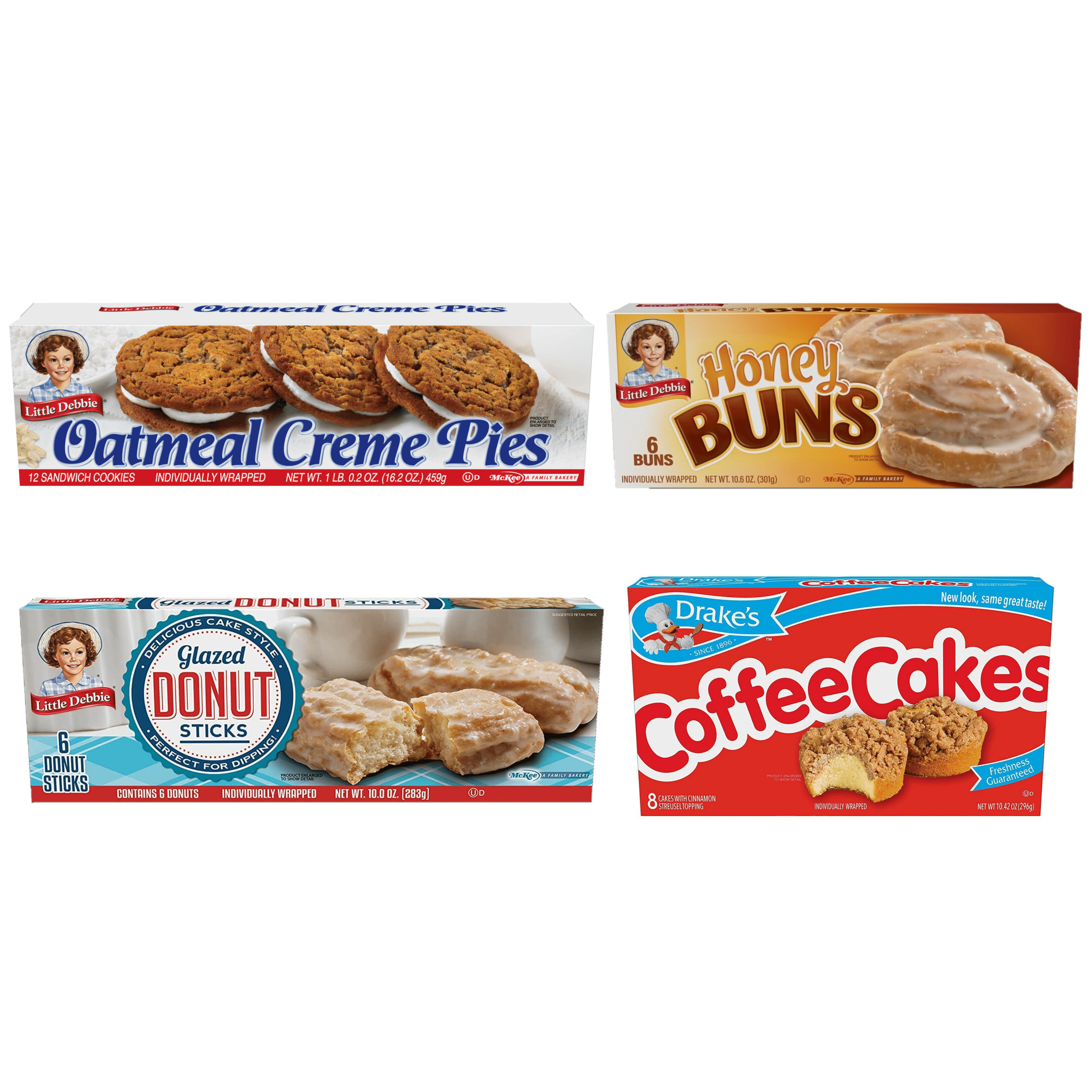 Breakfast Variety Pack: One Box each of Little Debbie Oatmeal Creme ...