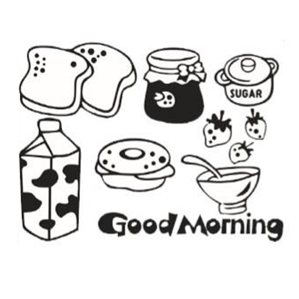 Breakfast Wall Sticker Decals for Kitchen Refrigerator Dining Room DIY ...