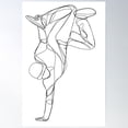 Breakin' Style: One Line Art Of A Stylish Breakdancer Poster Wall Art ...