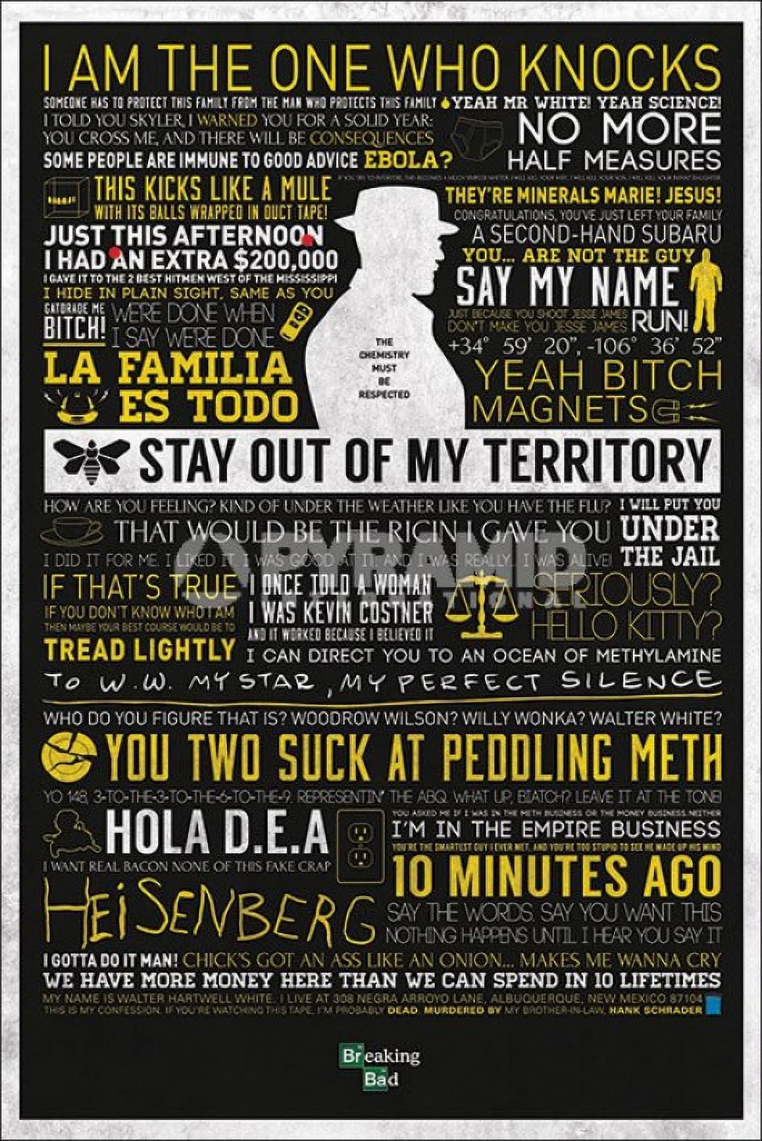 Breaking Bad - Classic Quotes Laminated Poster by (24 x 36) - Walmart.com