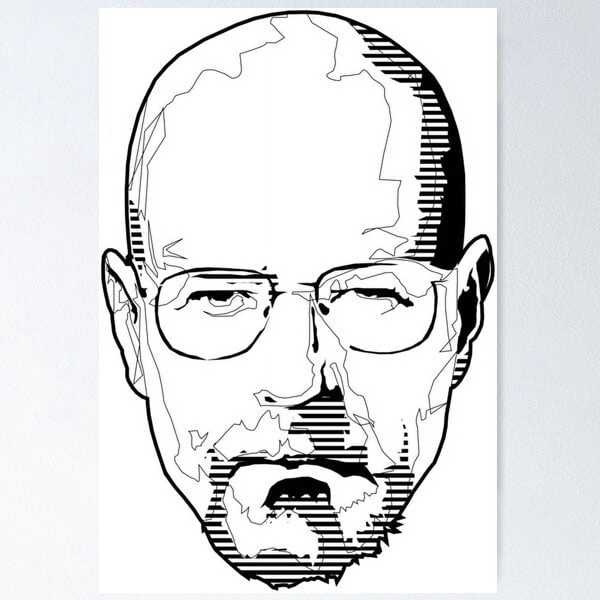 Breaking Bad, Walter White, Line Art, Stencil Poster Wall Art, Modern ...