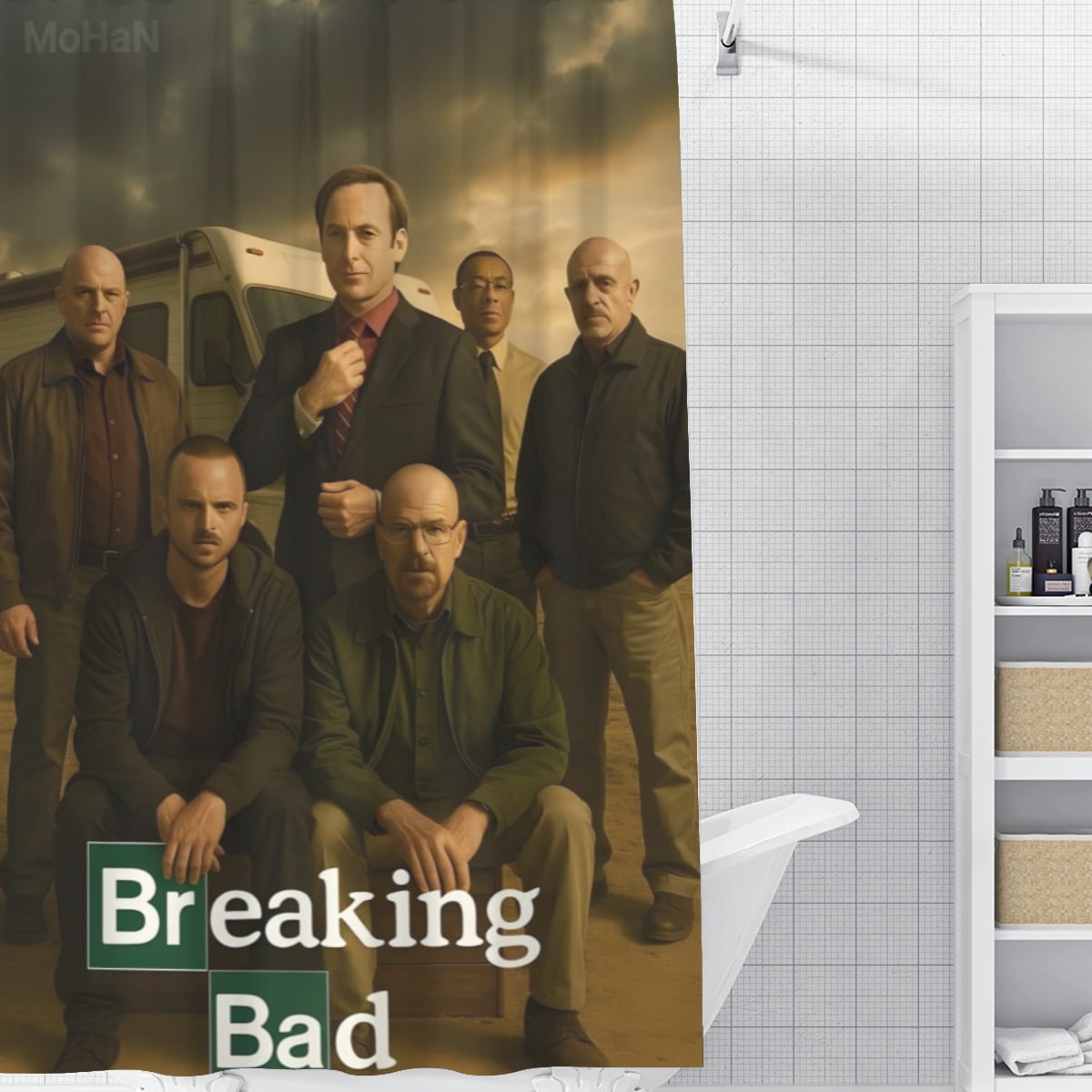 Breaking Bad shower curtain features an iconic print,51" x 71"（130 ...