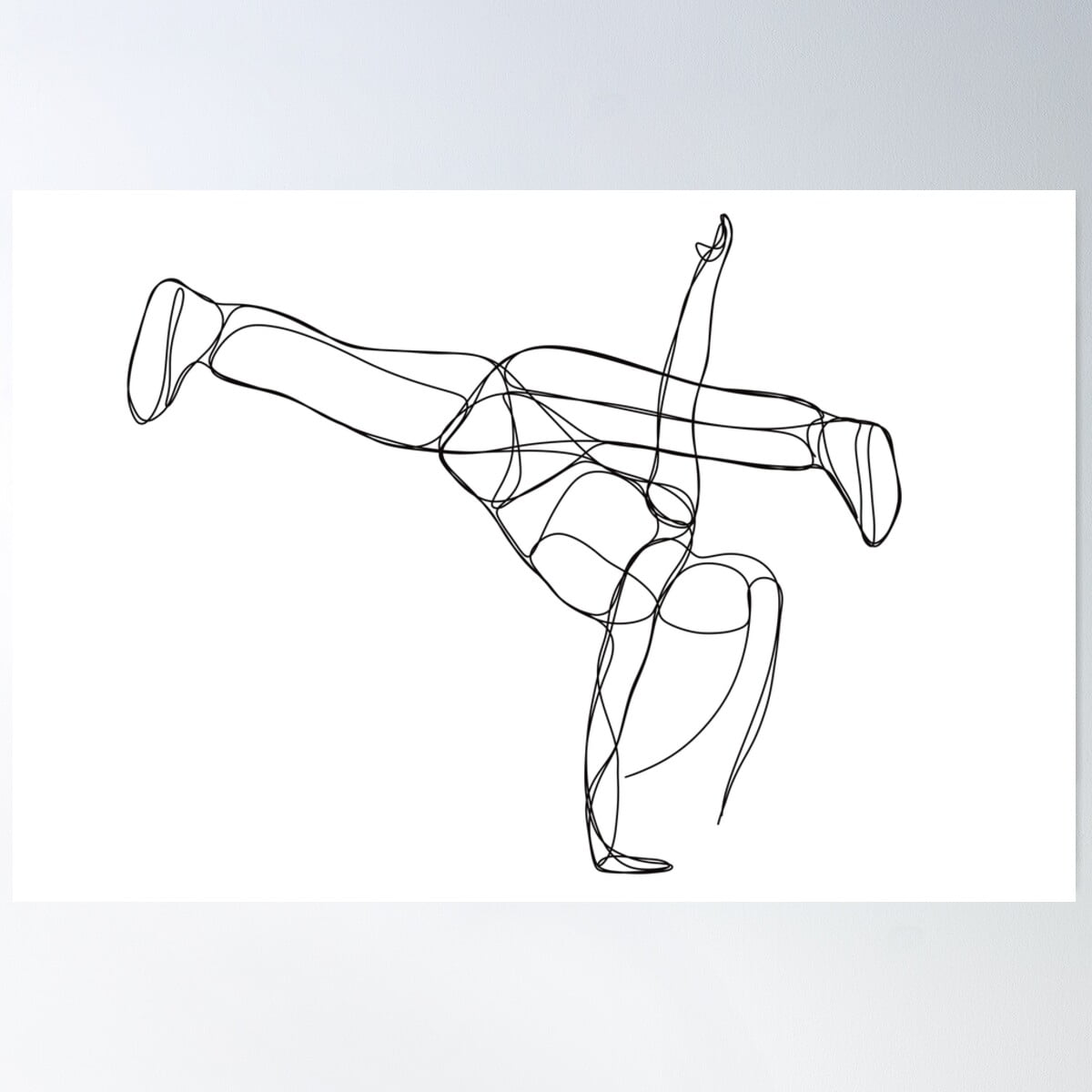 Breaking Barriers: One Line Art Of A Female Breakdancer Poster Wall Art ...