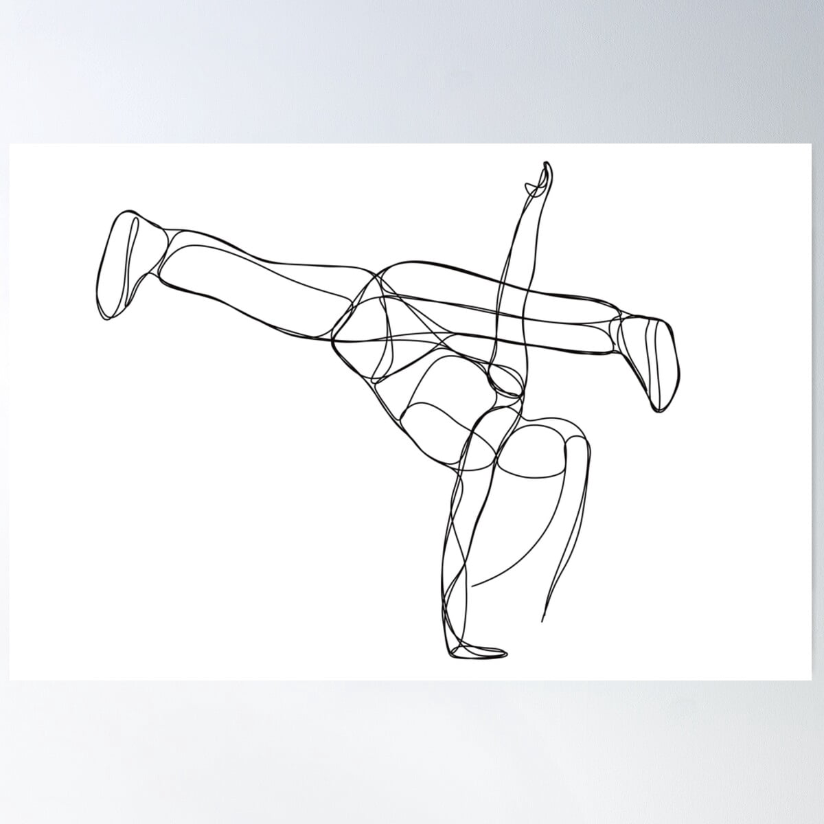 Breaking Barriers One Line Art Of A Female Breakdancer Poster Wall Art ...