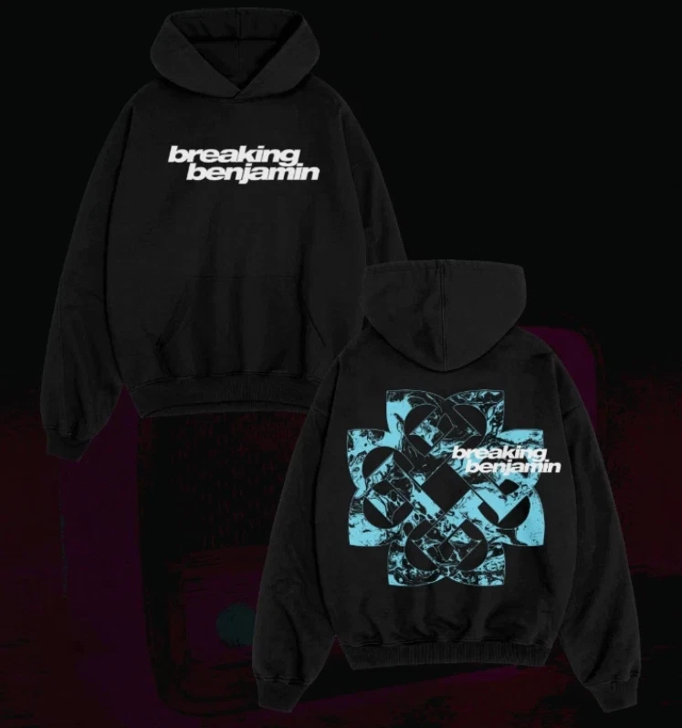 Breaking Benjamin 2025 Tour Merch Blue Swirl Hoodie - Walmart.com