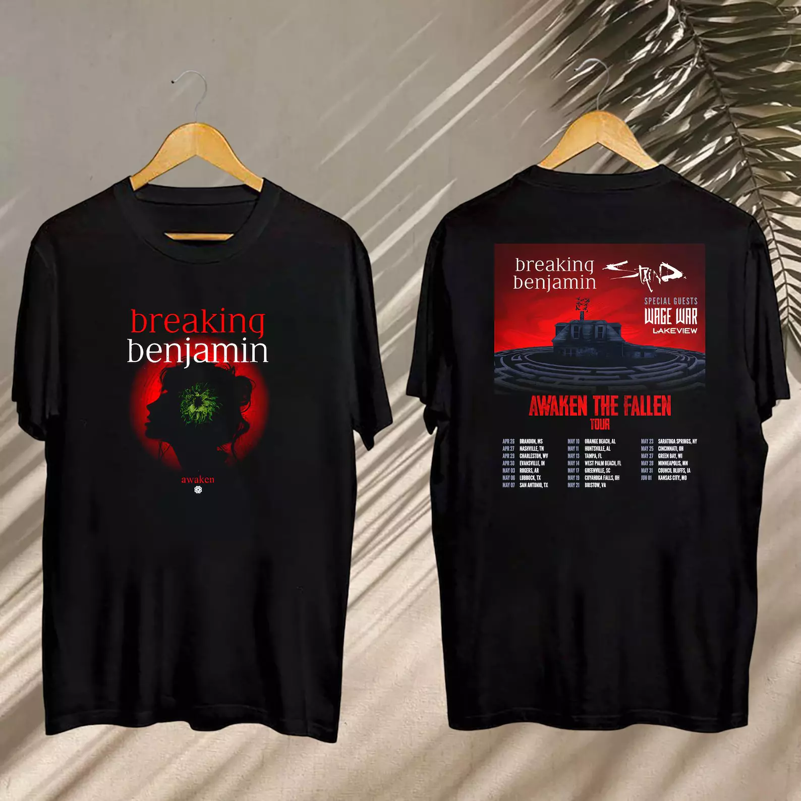 Breaking Benjamin 2025 Tour Shirt, Breaking Benjamin Awaken The Fallen ...