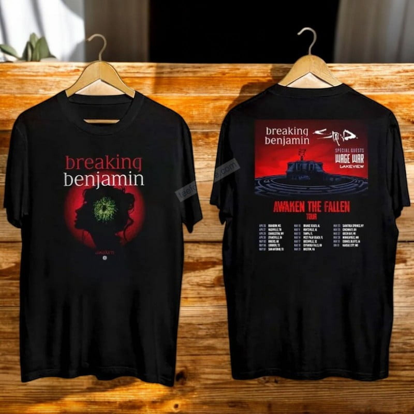Breaking Benjamin Awaken The Fallen Tour 2025 Concert T-Shirt,Forest ...