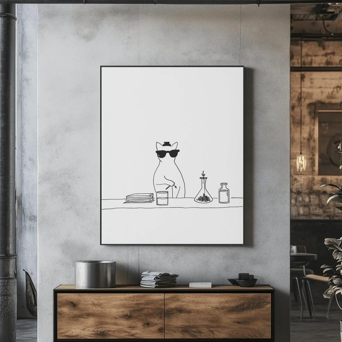 Breaking Cat - Heisencat | Catnip Lab | Minimalist Linework Quirky ...
