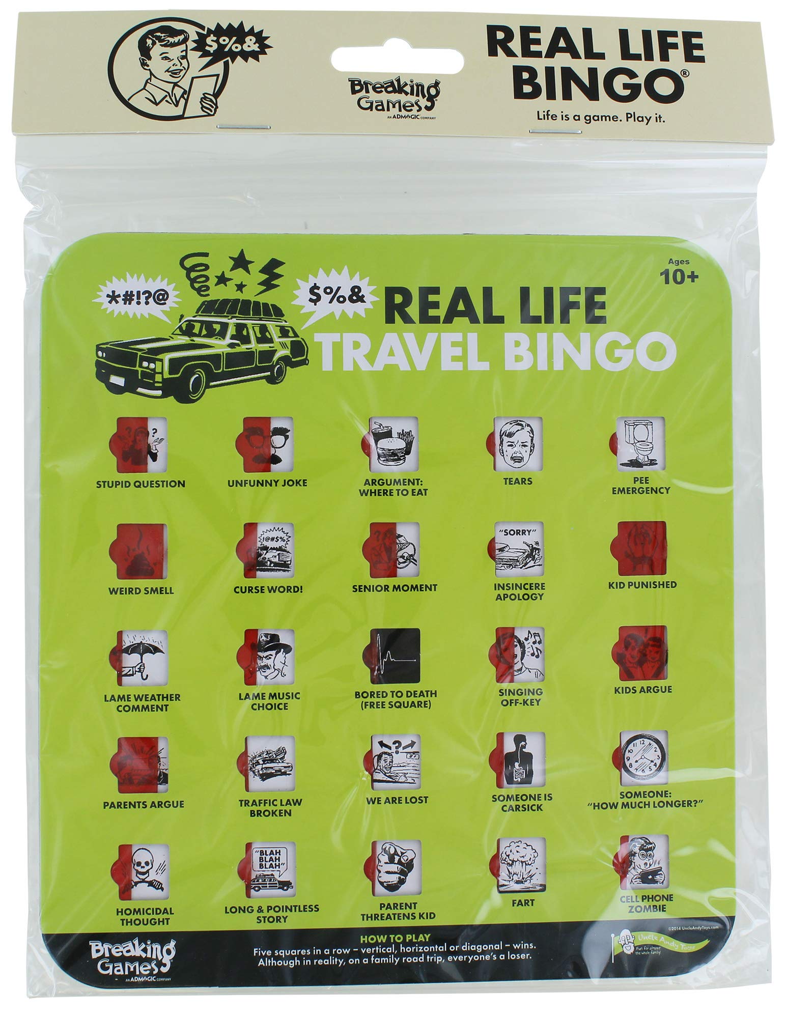 Breaking Games Real Life AIF4 Travel Bingo - Hilarious On-The-Go Family ...