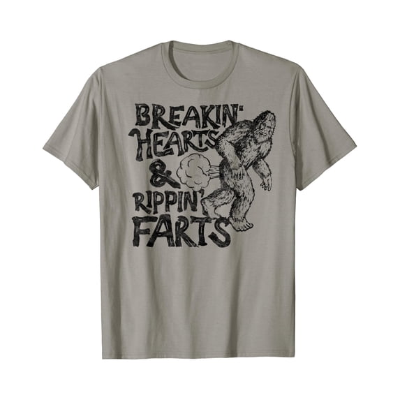 Breaking Hearts Ripping Farts! Funny Bigfoot Sasquatch Gas T-Shirt ...