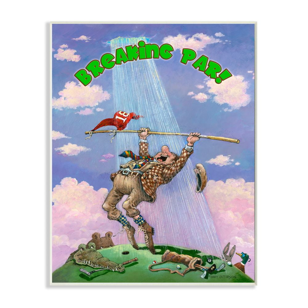 Breaking Par Funny Golf Cartoon Sports Design Wall Plaque Art by Gary ...