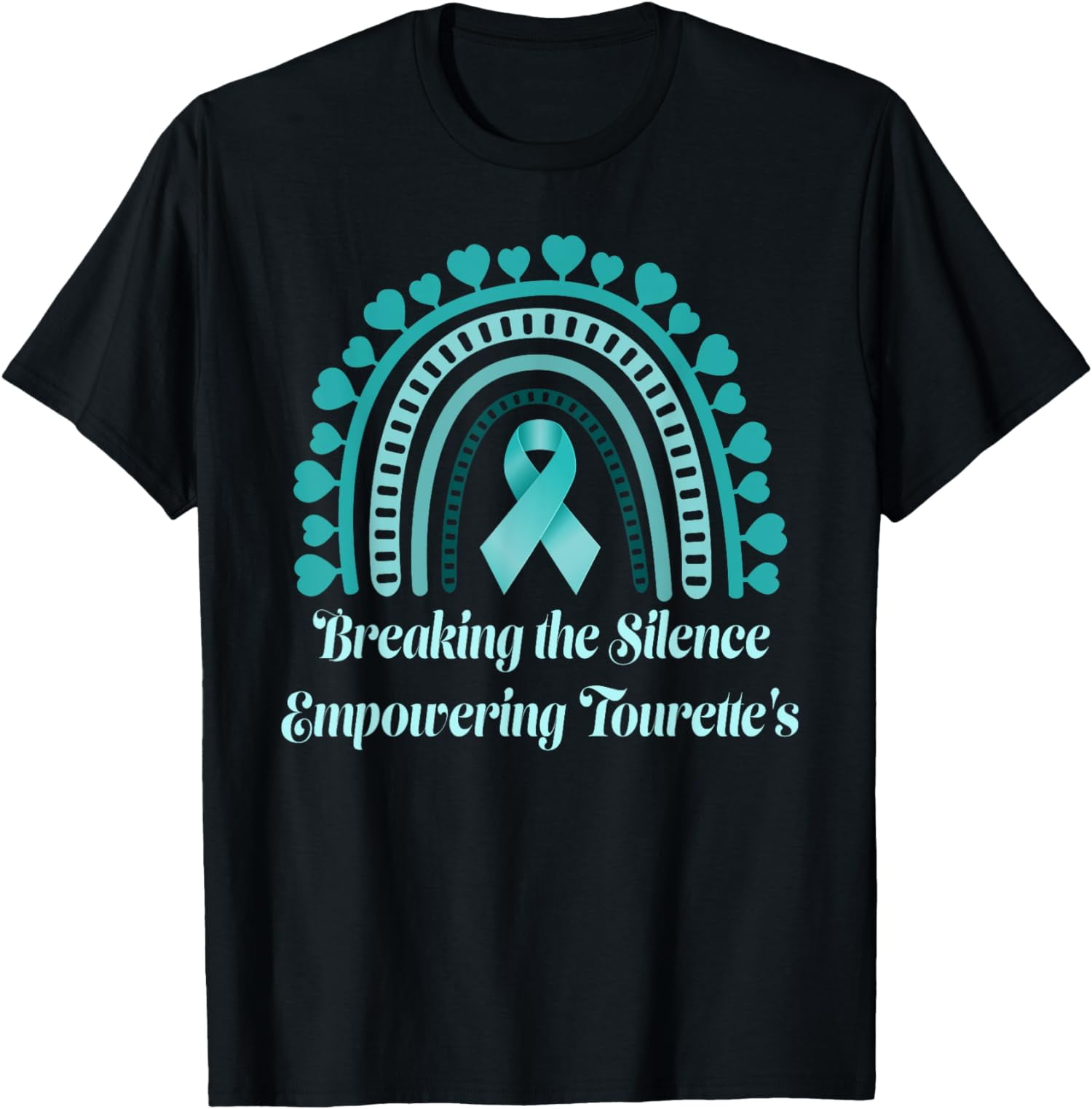 Breaking Silence Empowering Tourette's Awareness Teal Ribbon T-Shirt ...