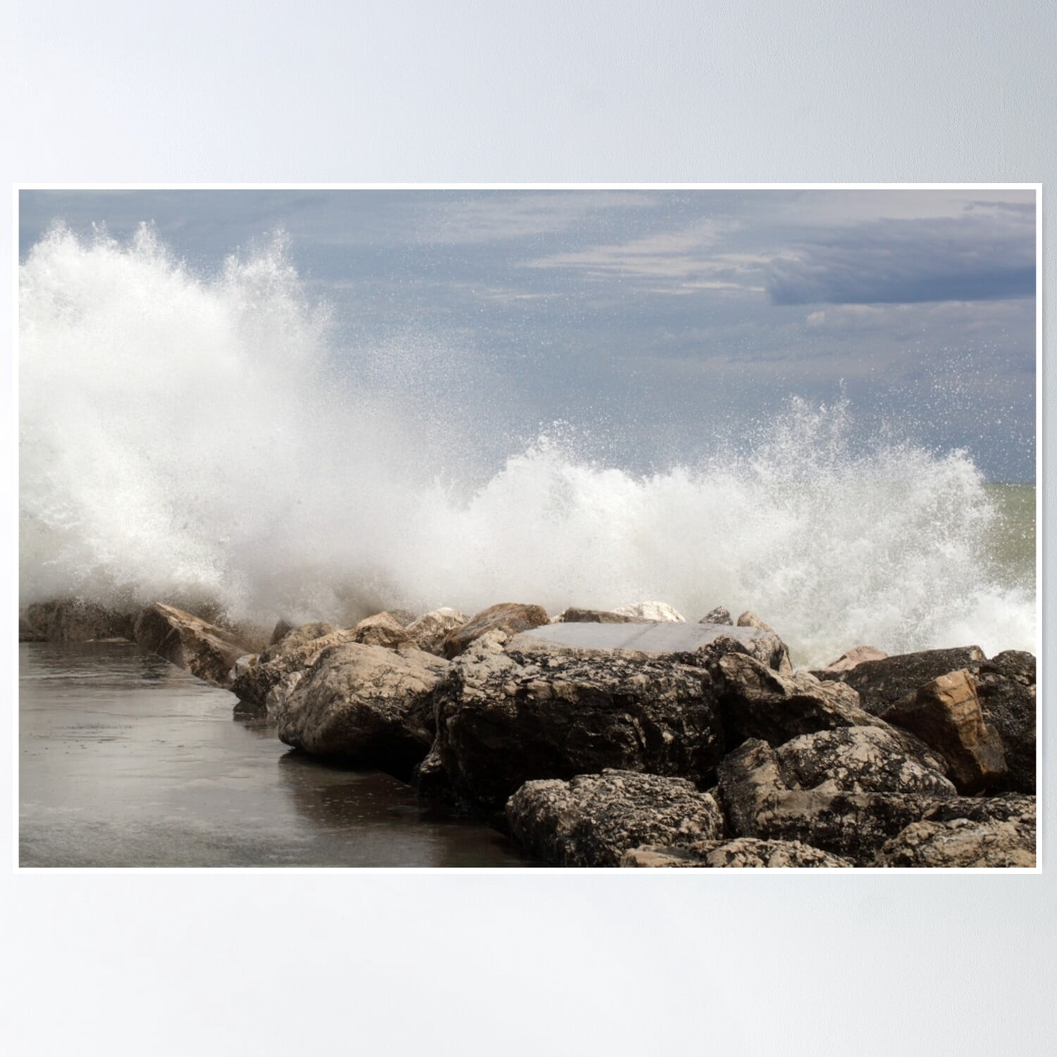 Breaking Waves On Rocks Poster Wall Art Modern Wall Decor Art Home ...