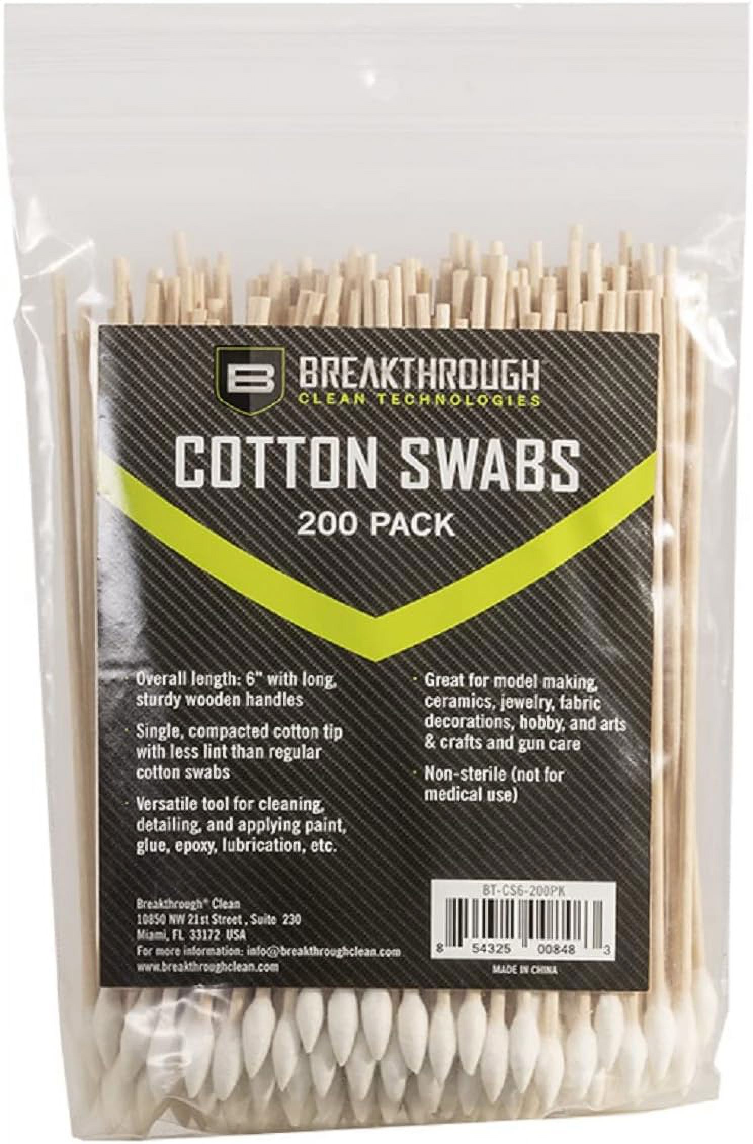 Breakthrough Clean Gun Cleaning Swabs - 6" Cotton Swab - Gun Cleaning ...