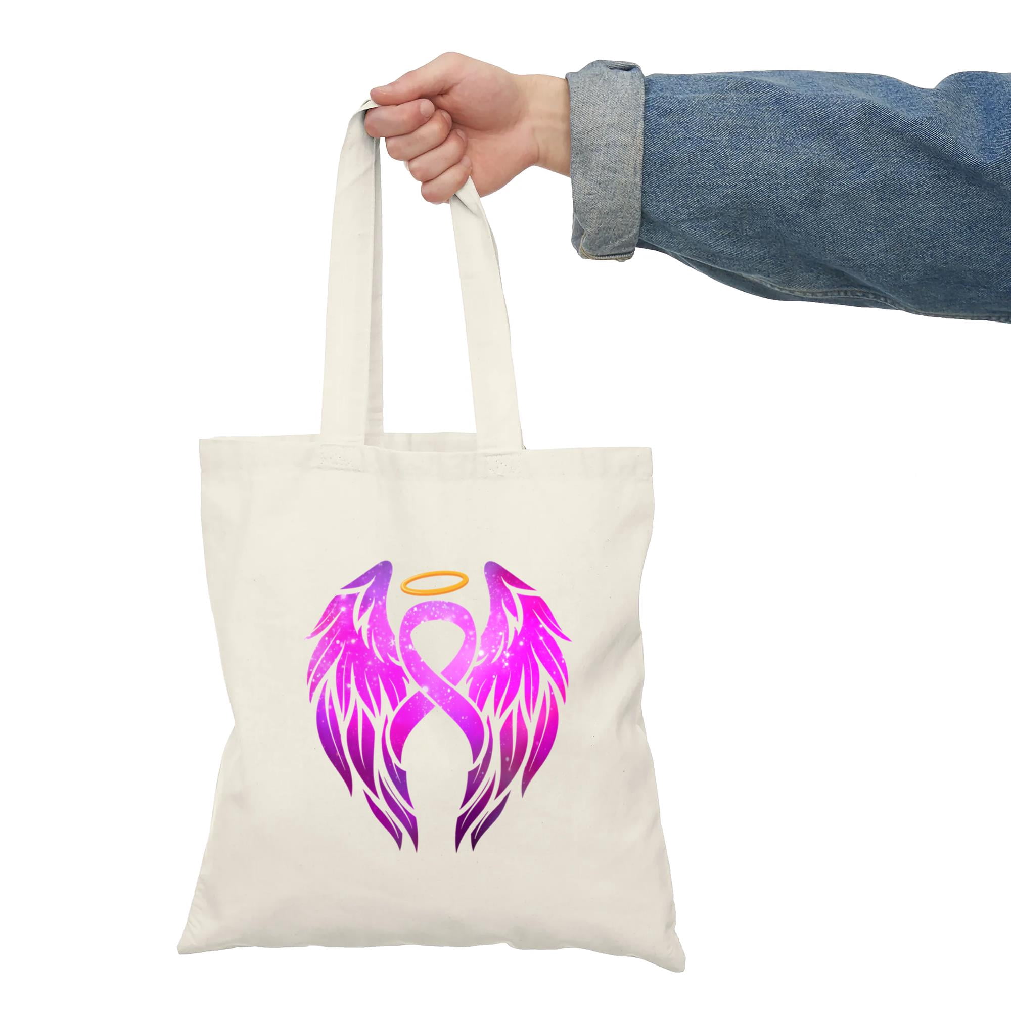 Breast Cancer Awareness Angel Wings Survivor Support Hope Unisex Tote ...