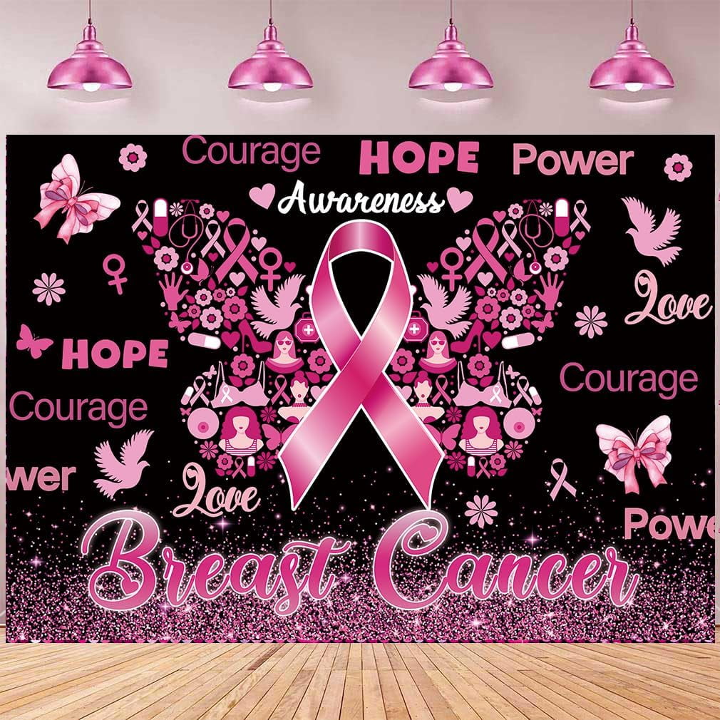 Breast Cancer Awareness Backdrop Pink Ribbon Pigeon Love Hope ...