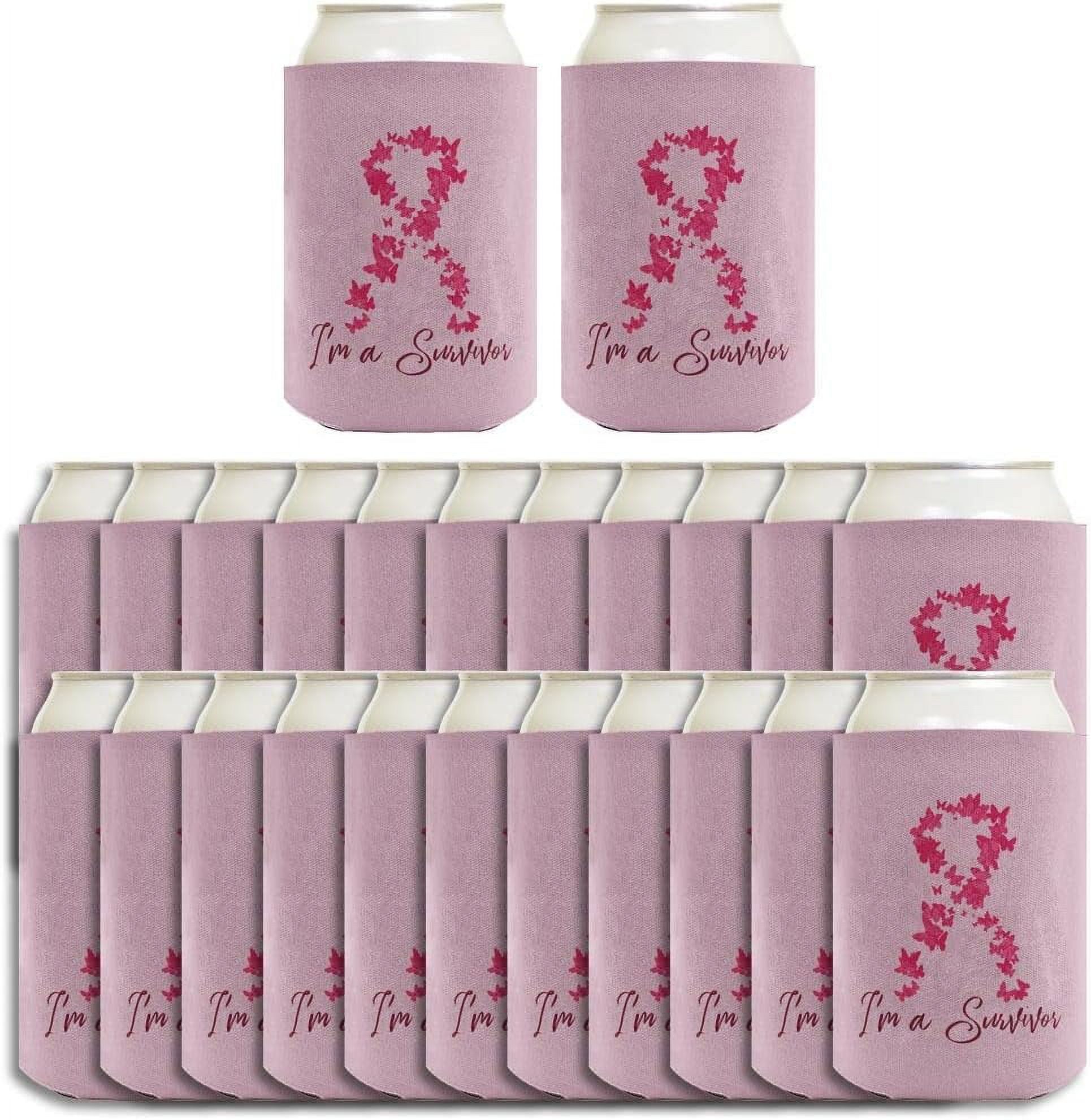 Breast Cancer Awareness Beat Cancer I'm A Survivor 24-Pack Can Coolies ...